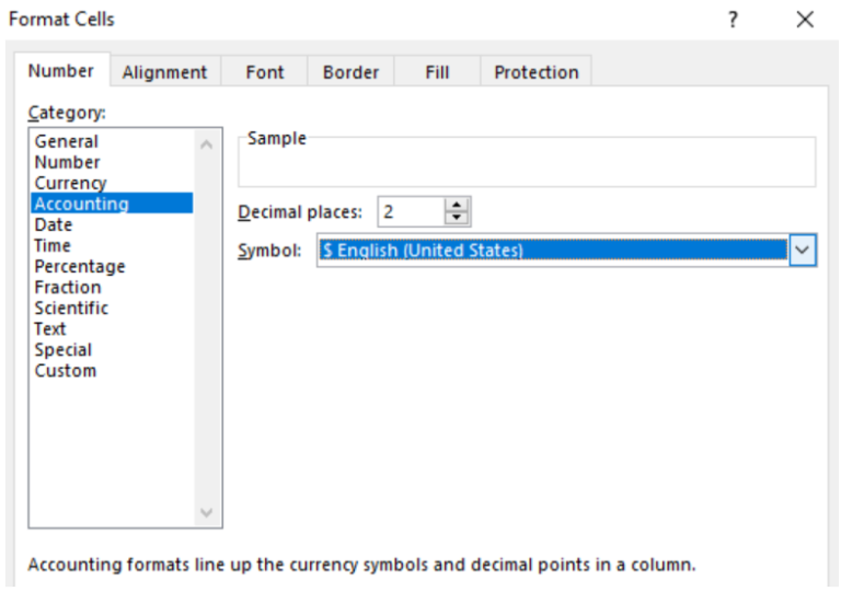 Accounting number format in Excel - Excelchat | Excelchat