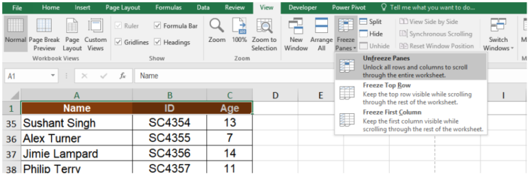 How to Repeat Header Row when Scrolling in Google Sheets and Excel ...