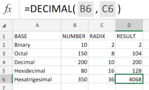 How to use the Decimal Function in Excel - Excelchat | Excelchat