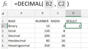 How to use the Decimal Function in Excel - Excelchat | Excelchat