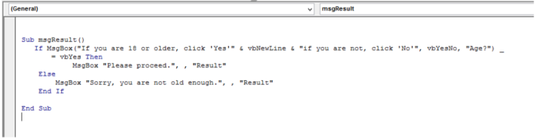 How to create and add VBA message box in Excel - Excelchat | Excelchat