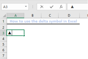 How to use the delta symbol in Excel - Excelchat | Excelchat