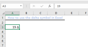 How to use the delta symbol in Excel - Excelchat | Excelchat