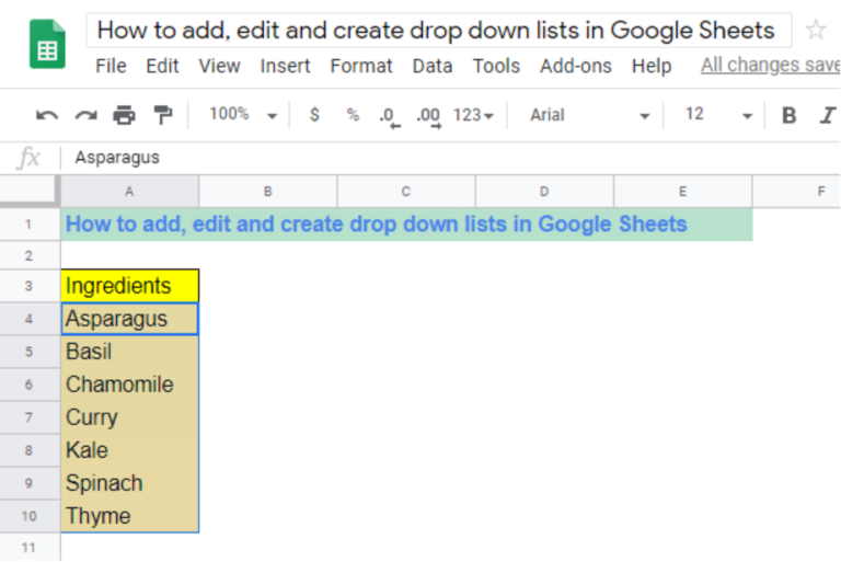 How to add, edit and create drop-down lists in Google Sheets - Excelchat | Excelchat