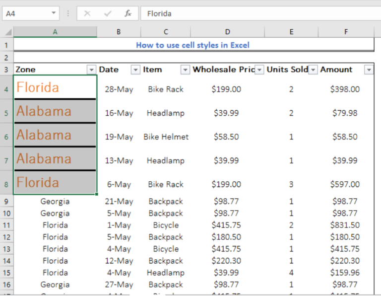 How to use cell styles - Excelchat | Excelchat