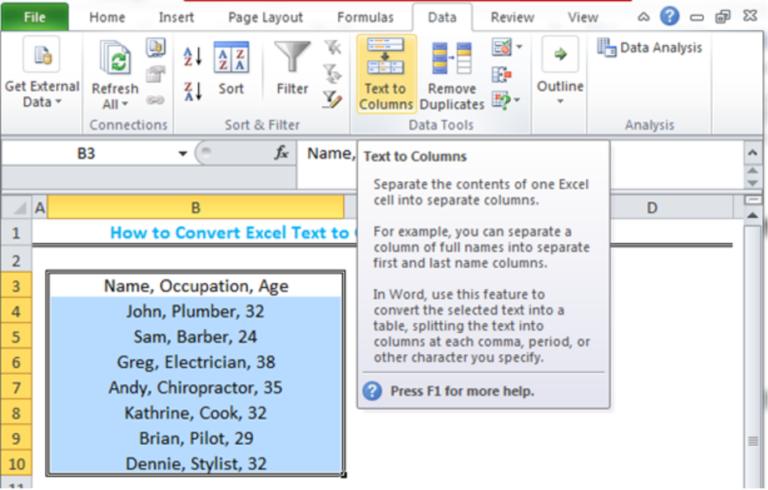 How to Convert Excel Text to Columns and Rows - Excelchat | Excelchat