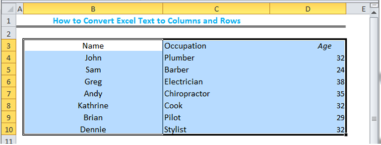How To Convert Excel Text To Columns And Rows Excelchat Excelchat
