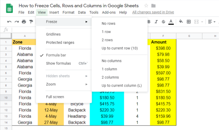 How To Freeze Cells, Rows And Columns In Google Sheets - Excelchat | Excelchat