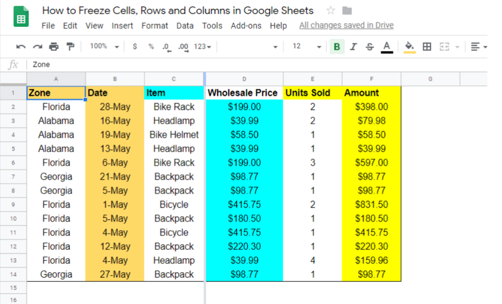 How To Freeze Cells, Rows And Columns In Google Sheets - Excelchat | Excelchat