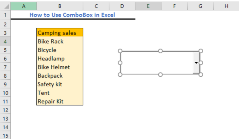 How to Use Combobox In Excel | Excelchat