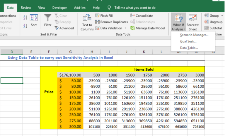 Using a Data Table to Carry Out Sensitivity Analysis - Excelchat ...