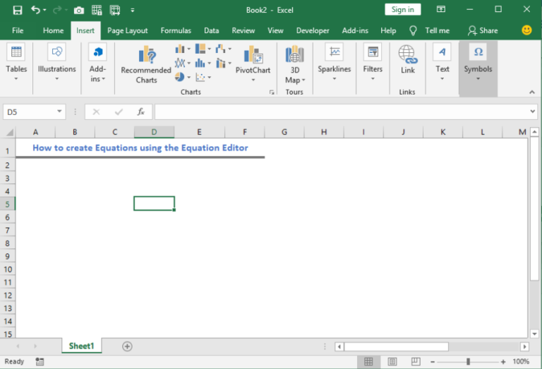 How To Create Equations Using the Equation Editor | Excelchat