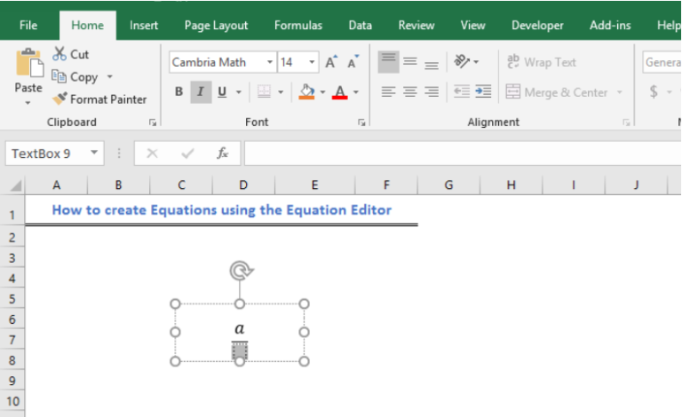 How To Create Equations Using the Equation Editor | Excelchat
