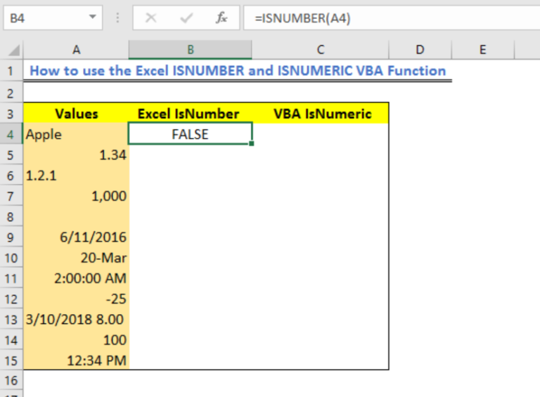 How to use the Excel ISNUMBER and ISNUMERIC VBA Function | Excelchat
