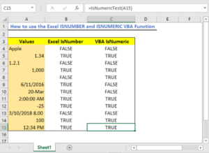 How to use the Excel ISNUMBER and ISNUMERIC VBA Function | Excelchat