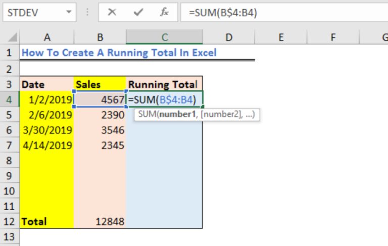 How To Create A Running Total In Excel | Excelchat