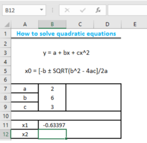How to solve quadratic equation in excel | Excelchat