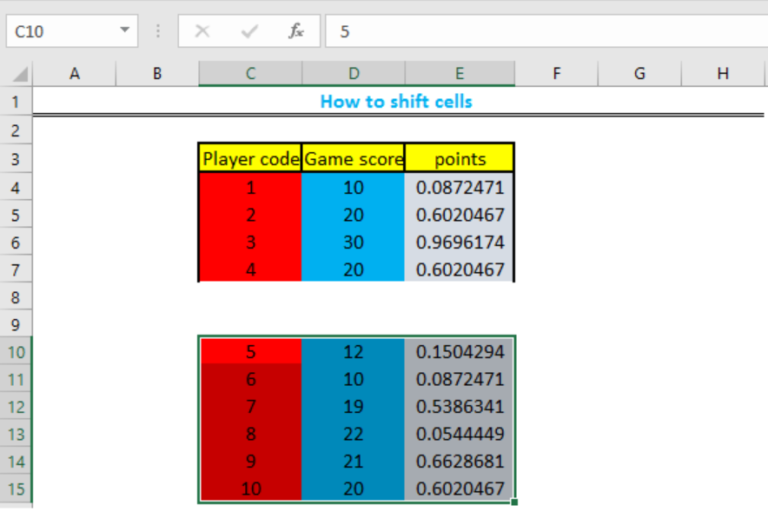 How to Shift Cells Up and Down | Excelchat