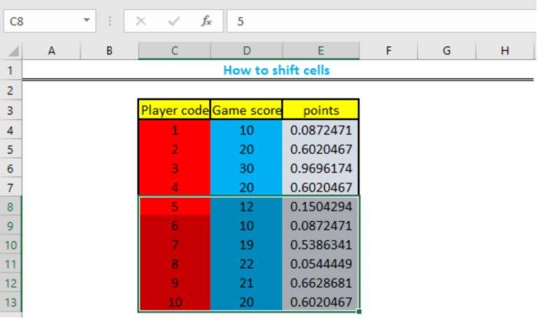 How to Shift Cells Up and Down | Excelchat