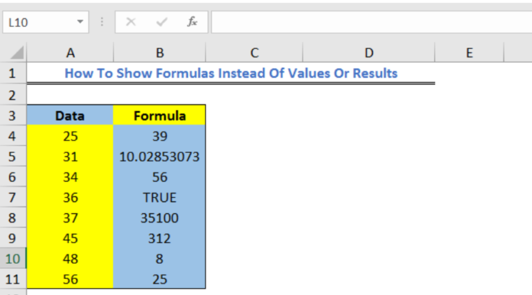 How To Show Formulas Instead Of Values Or Results Excelchat