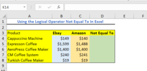 Using the Logical Operator Not Equal To In Excel | Excelchat
